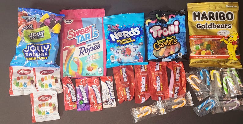 Fruity Flavored Candy Basket, Colorful Variety of Candies, Perfect ...