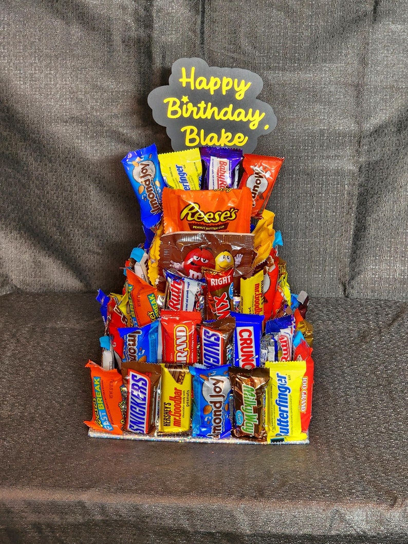 3 Tier Chocolate Candy Bar Cake, Delightfully Crafted From Assorted ...