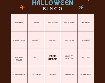 Halloween Bingo Card - Etsy