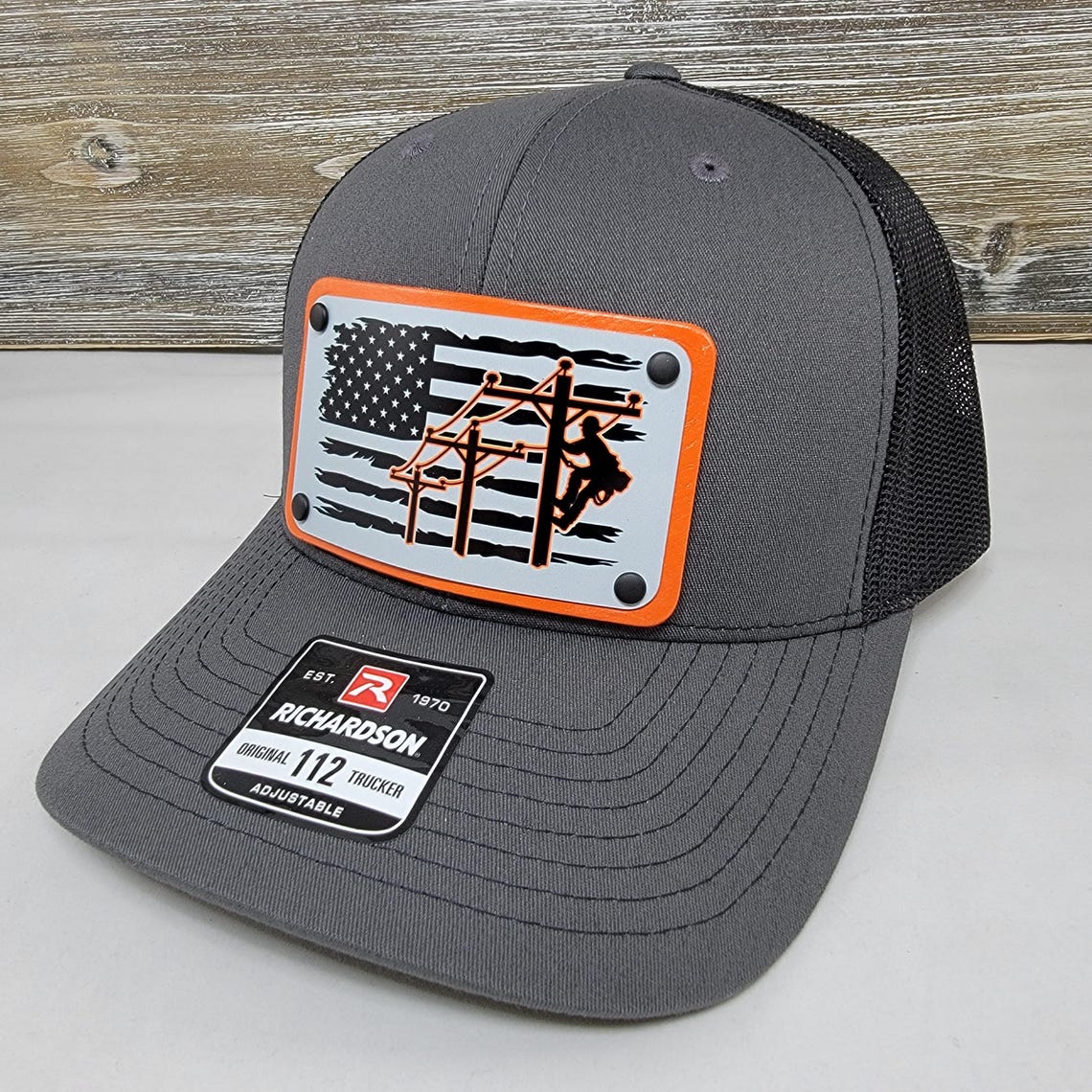 Lineman Custom Leather Patch Snapback Trucker Hat Gift - Etsy