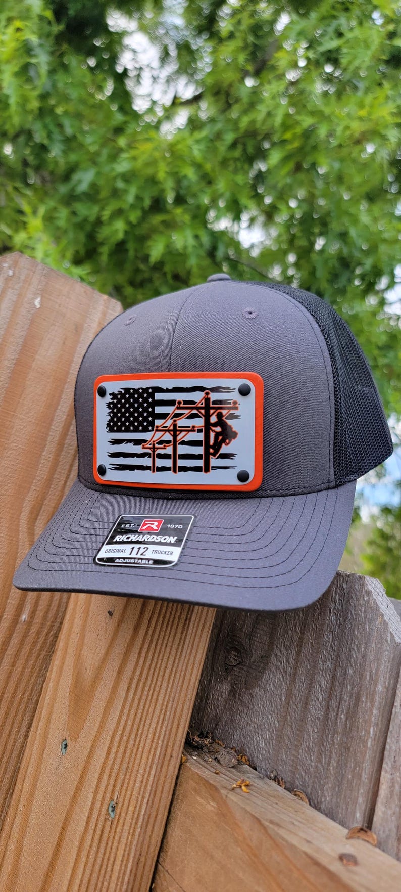 Lineman Custom Leather Patch Snapback Trucker Hat Gift - Etsy