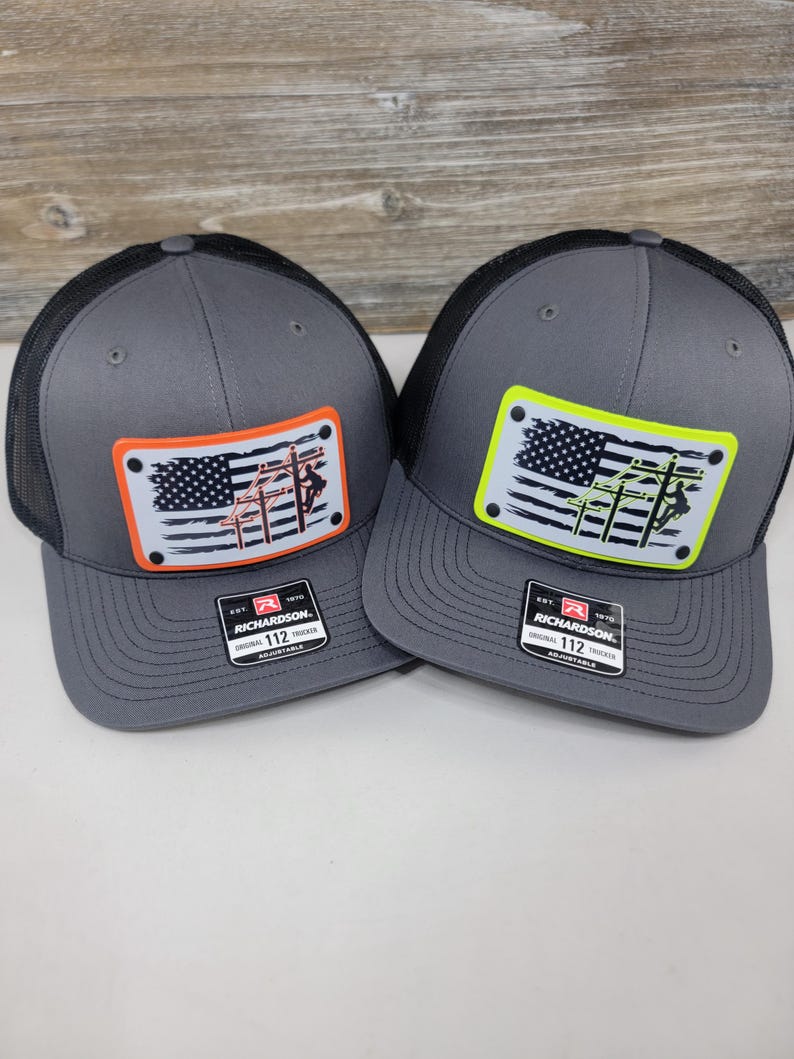 Lineman Custom Leather Patch Snapback Trucker Hat Gift - Etsy