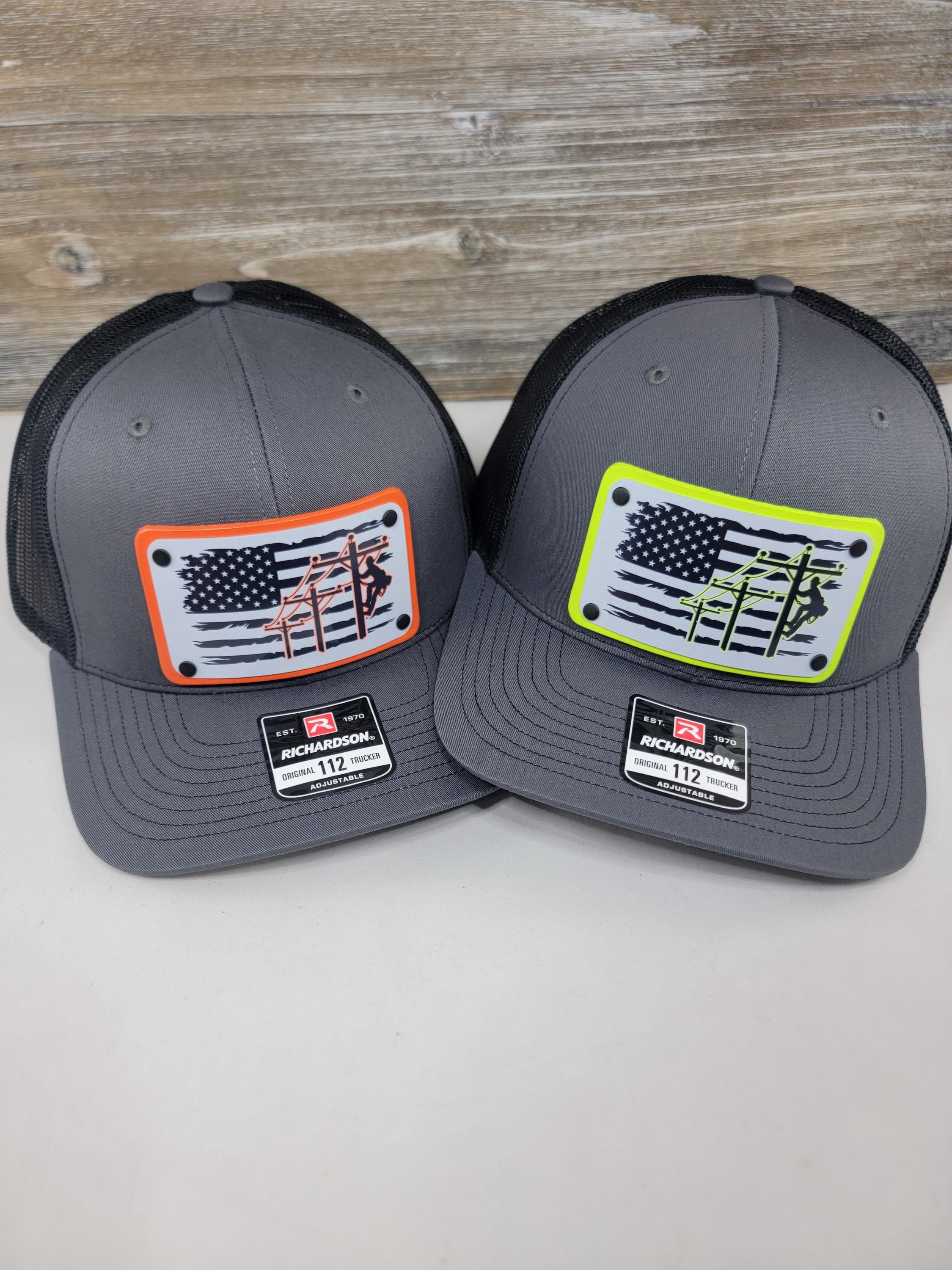 Lineman Custom Leather Patch Snapback Trucker Hat Gift - Etsy