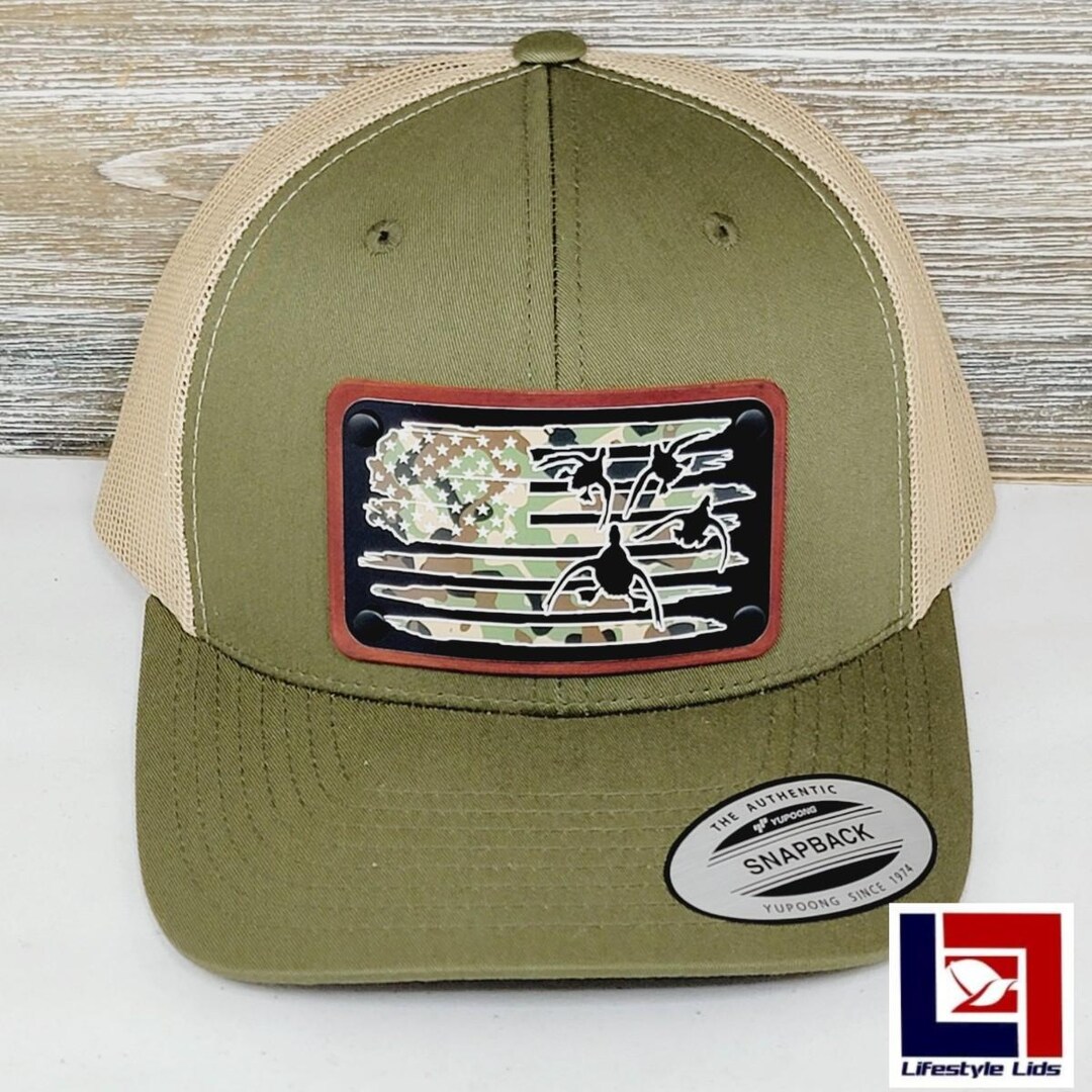 Duck Hunter Waterfowl Custom Metal & Leather Patch Snapback Hat - Etsy