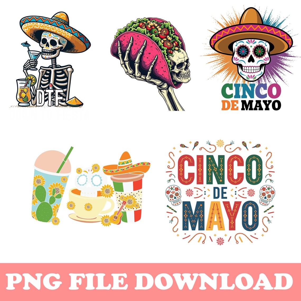 Cinco De Mayo Png, Holding Tacos Png, Skull Skeleton Png, Mexican Png ...