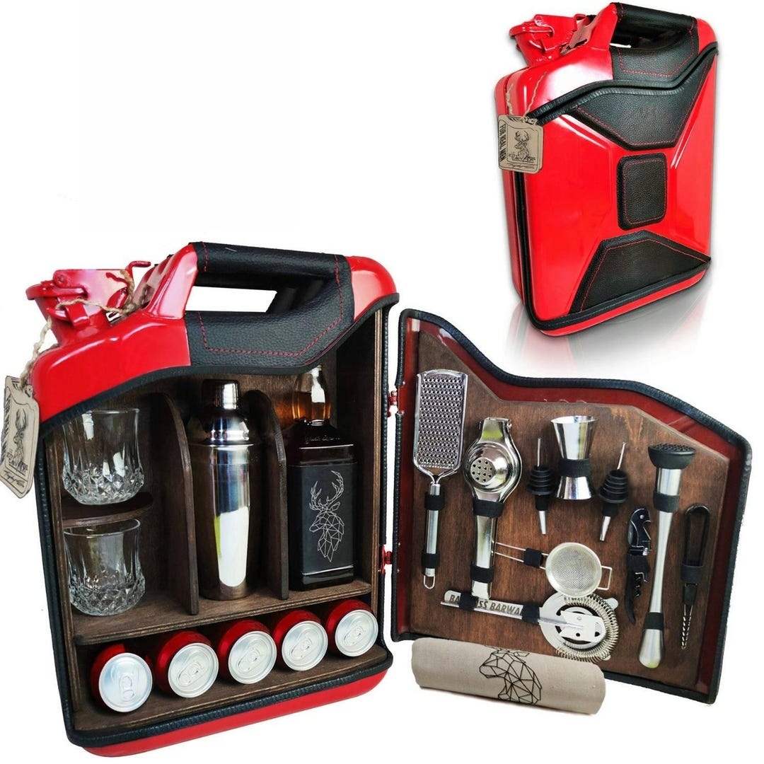 Jerry Can Mini Bar, Cocktail Shaker Set Bag, Travel Bartender Bag, Bar ...