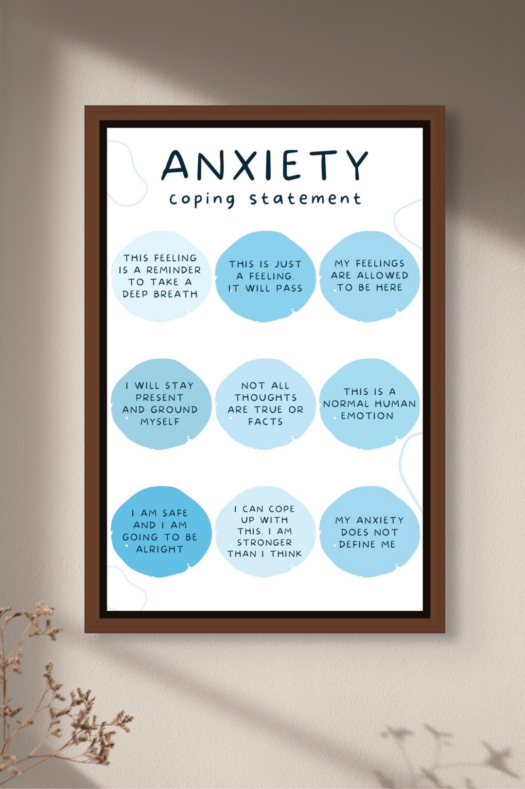 Anxiety Coping Statements -inspired Digital Wall Art - Etsy