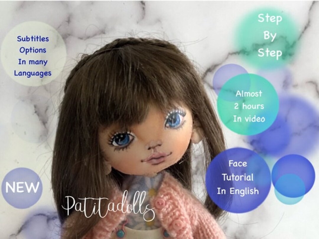 How to Draw and Paint Textile Clothdoll Video Tutorial by Patitadolls ...