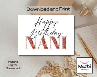 Printable Happy Birthday Dadi Card | Instant Download | Multicolour ...