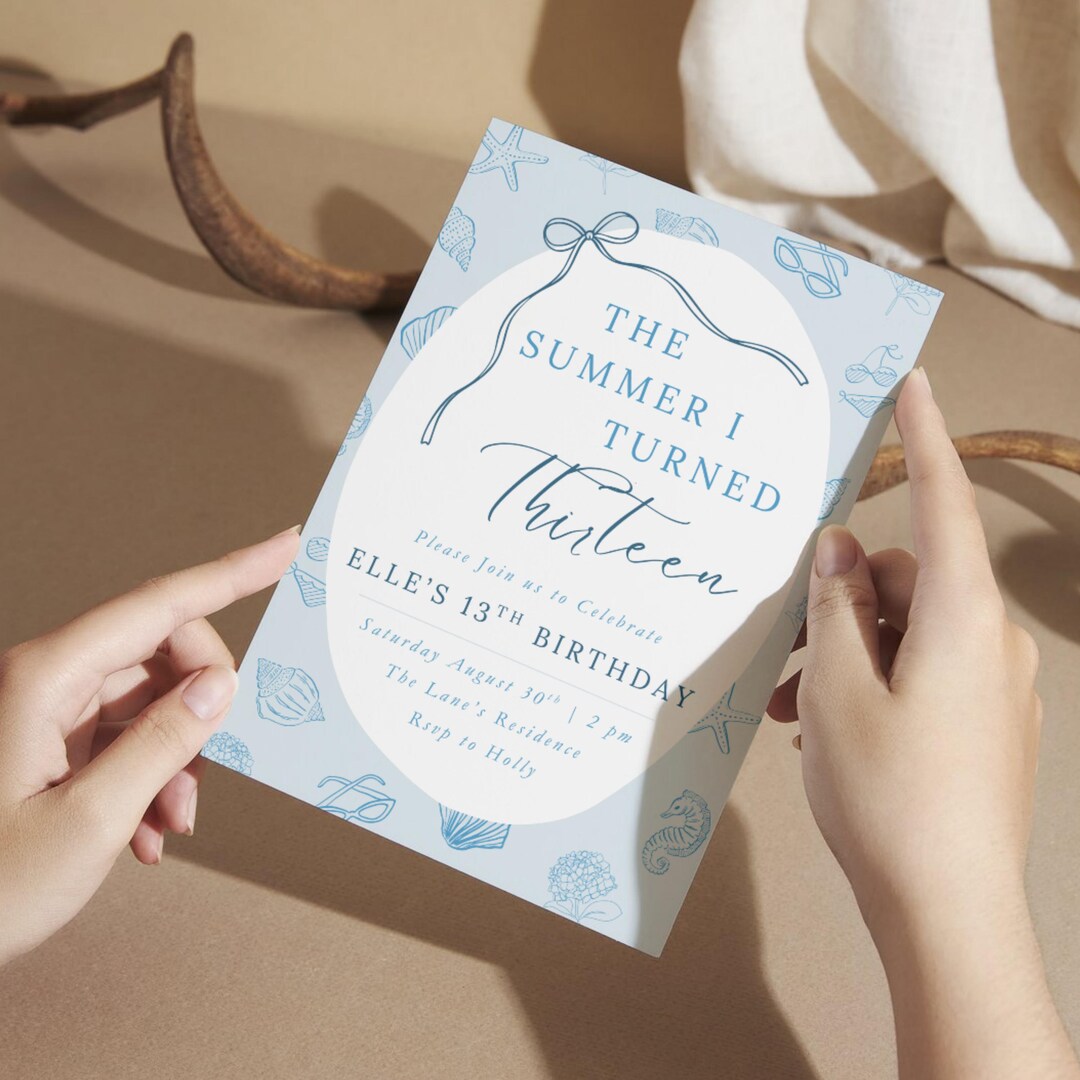 The Summer I Turned Pretty Birthday Invitation: Blue Ocean Theme ...