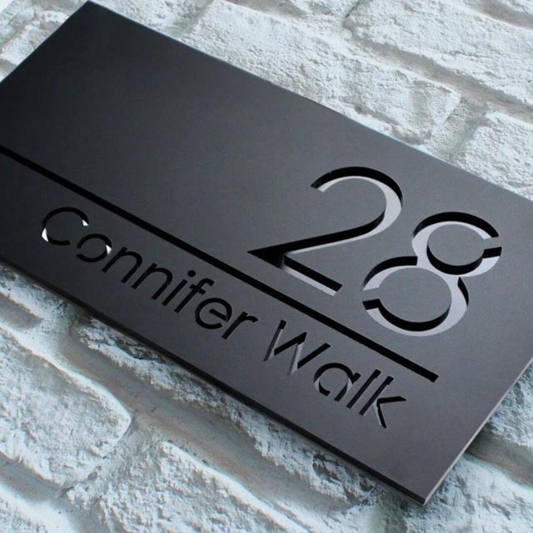 Outdoor House Numbers Plate Personalized Modern 3D Home Number Plaque ...