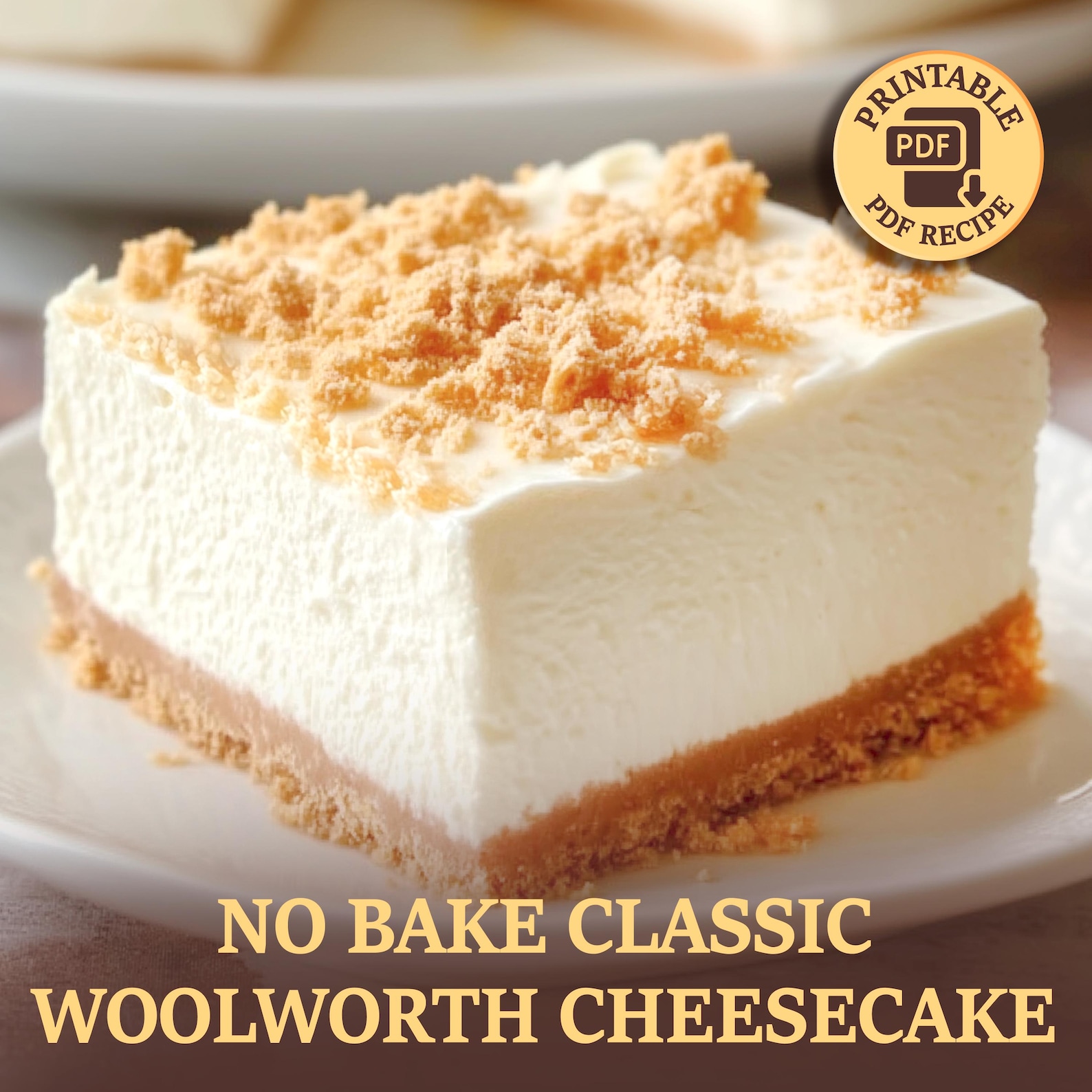 No Bake Classic Woolworth Cheesecake Recipe, PDF Download, Family ...