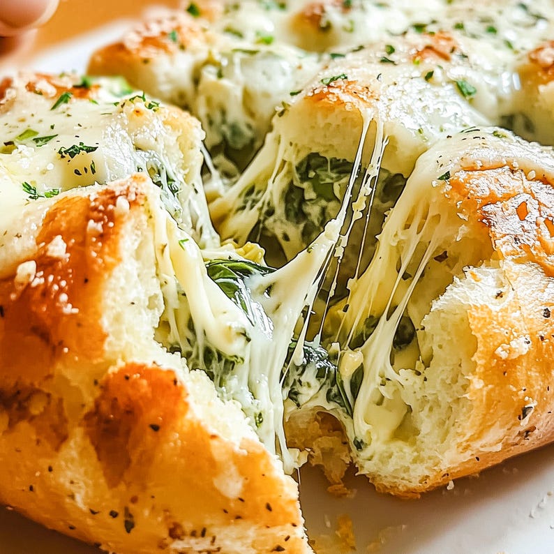Best Cheesy Spinach Artichoke Pull-apart Bread Recipe, PDF Download ...