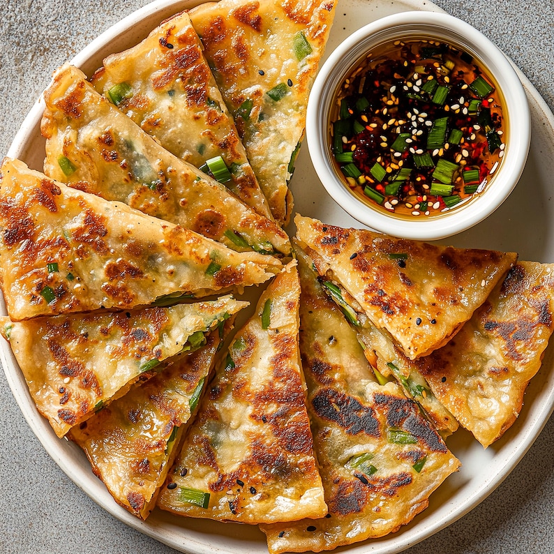 Best Crispy Scallion Pancakes Recipe With Chili-sesame Dipping Sauce ...