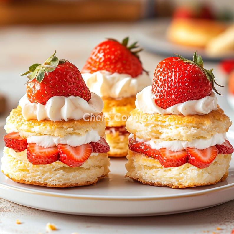 Best Strawberry Shortcake Biscuits Recipe, Digital Recipe, Brunch, Baby ...