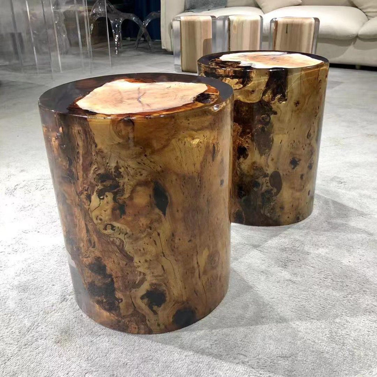 Unique Epoxy Resin Wooden Chair/stool/coffee Table for Living and ...