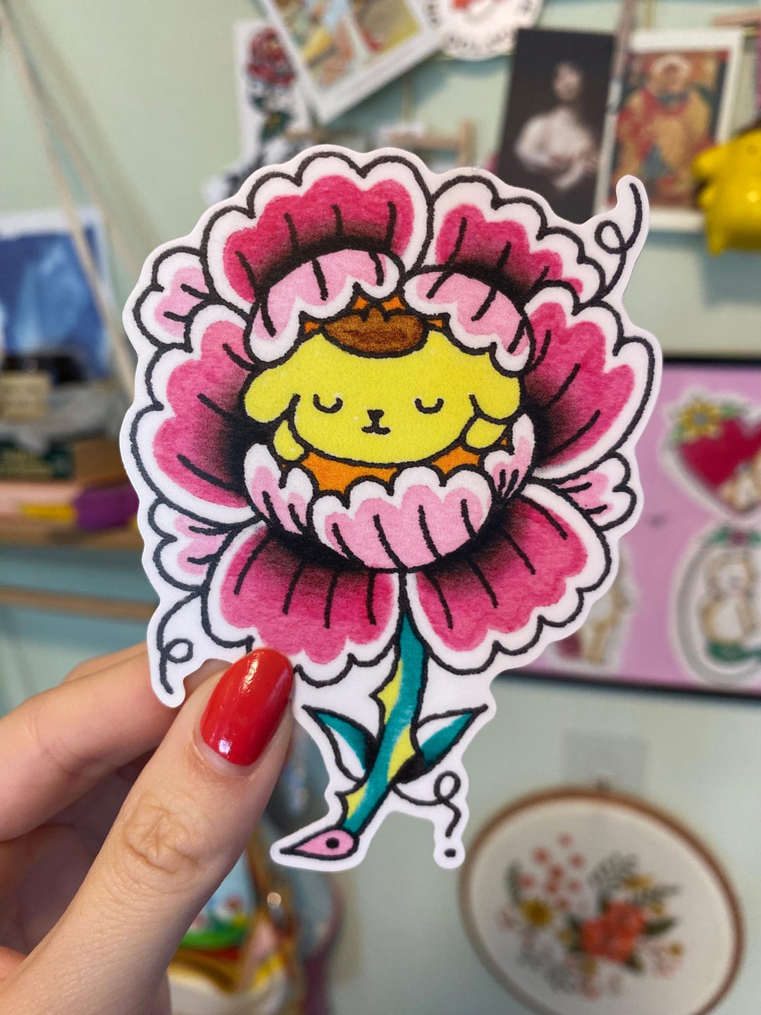 Pompompurin Sanrio Traditional Tattoo Sticker - Etsy