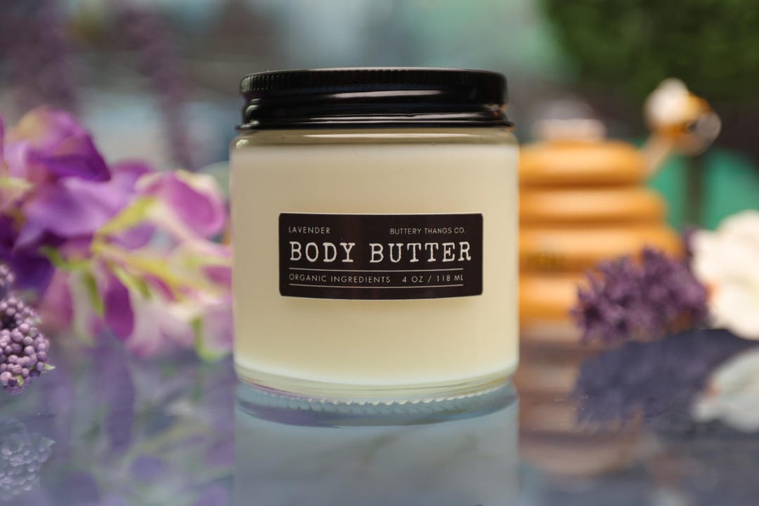 Handmade Lavender Body Butter | Natural Cocoa Butter Moisturizer - Etsy