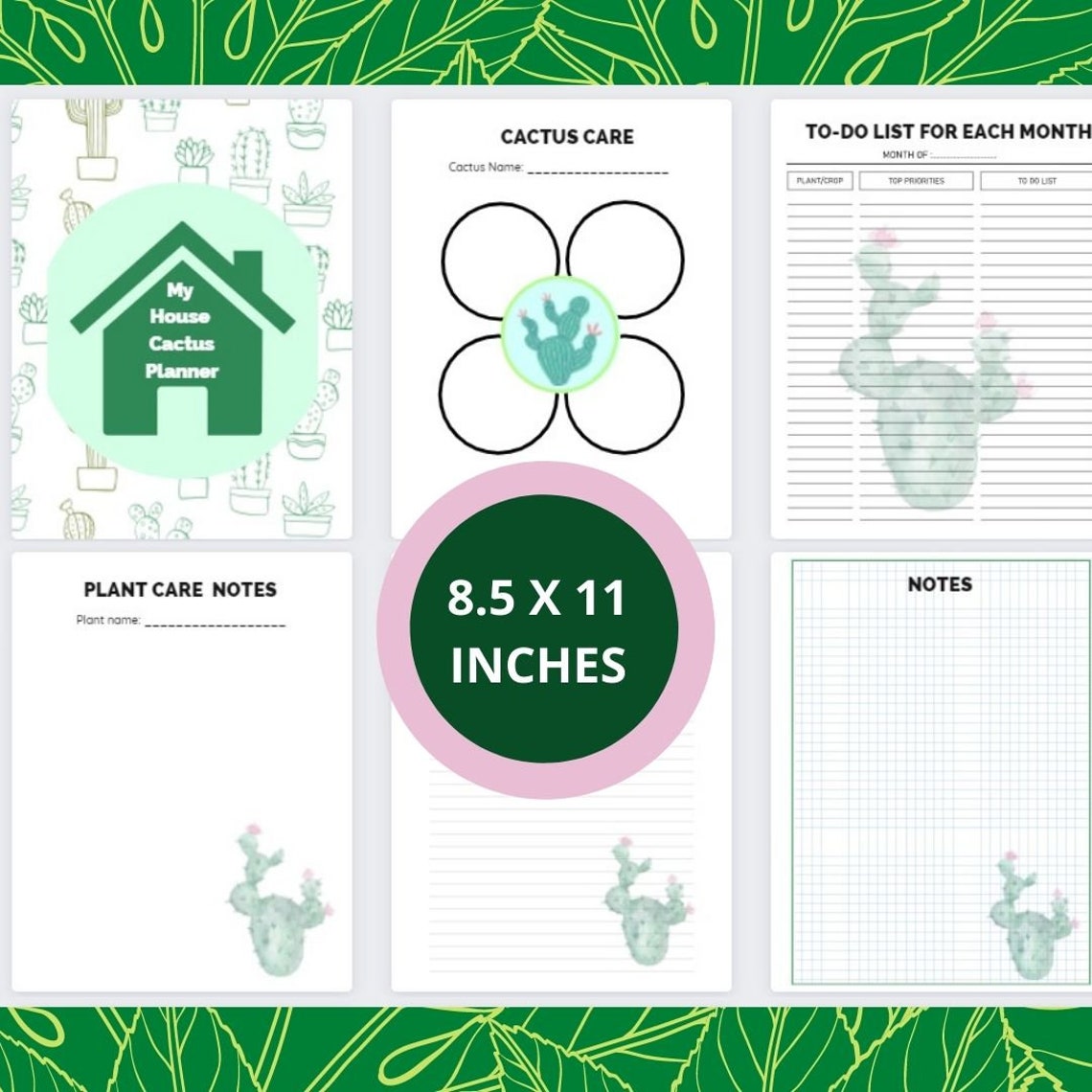 House Cactus Planner Cactus Journal Garden Diary Garden - Etsy
