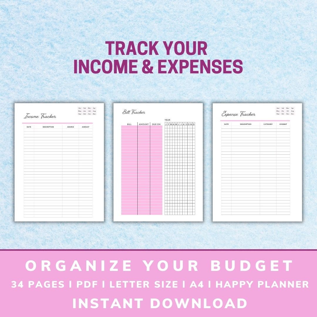 Pink Life Planner Kit 34 Pages Printable Goal Tracking - Etsy