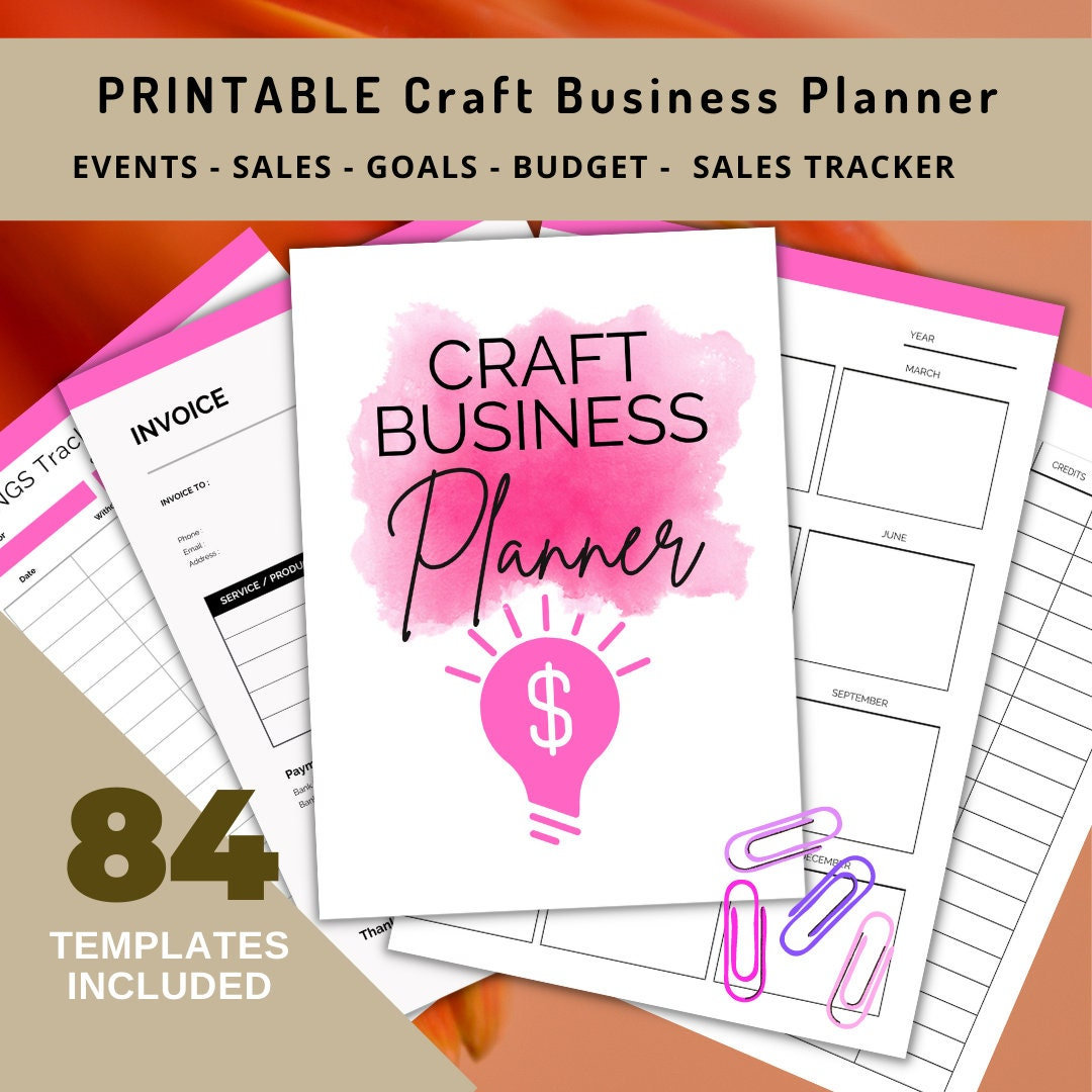 PRINTABLE Craft Business Pink Planner Template Bundle Small - Etsy