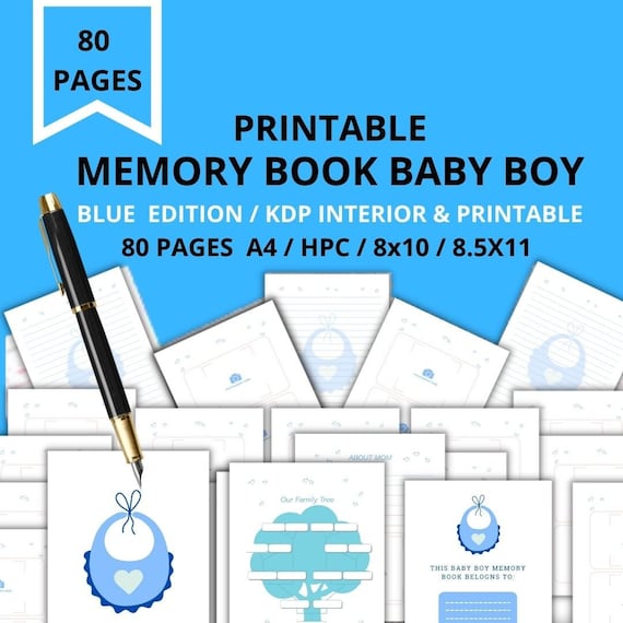 Baby Boy Memory Book Printable Baby Book Pages Baby Book | Etsy