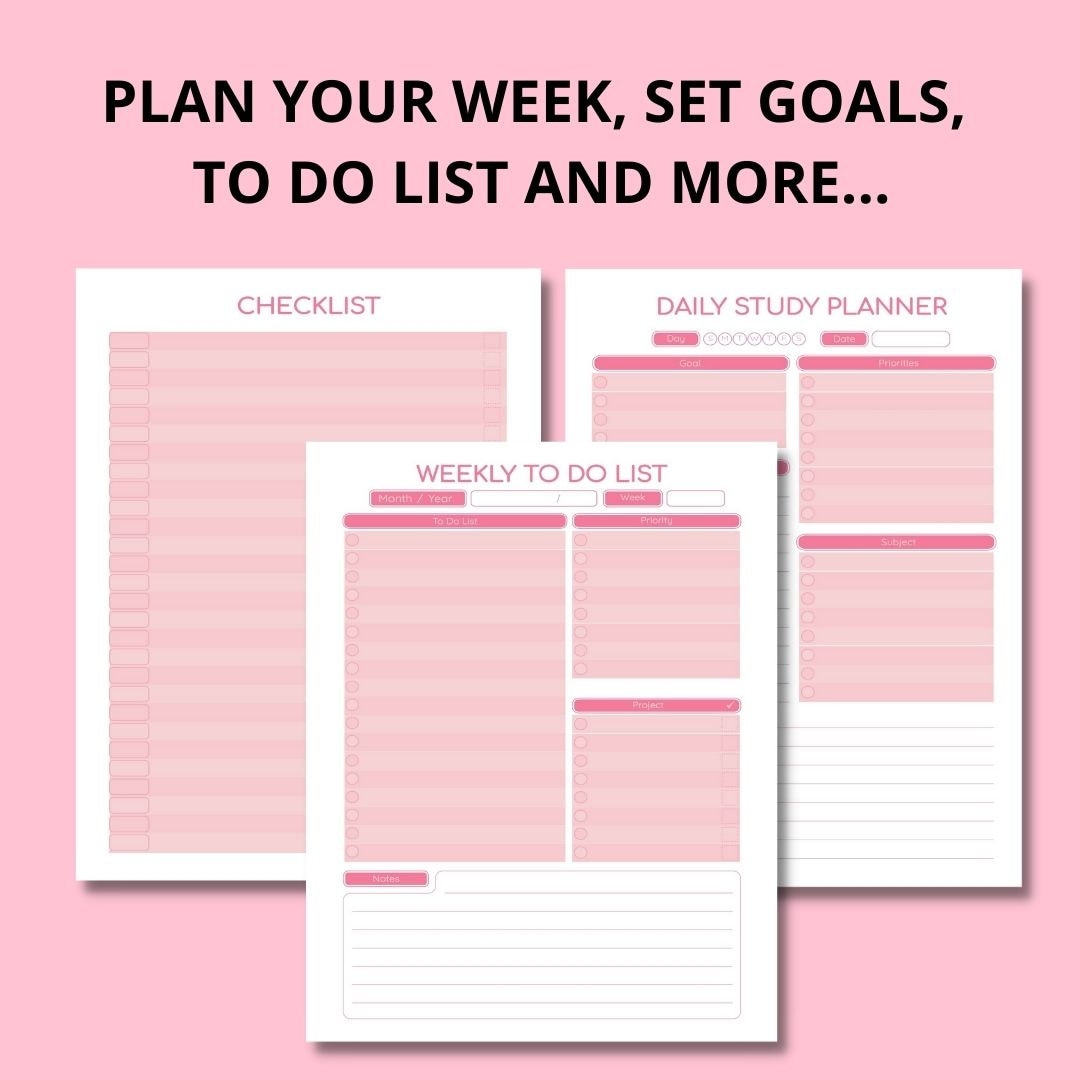 Student Planner Printable & KDP Interior Full Color Academic - Etsy