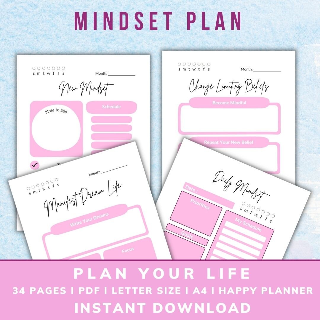 Pink Life Planner Kit 34 Pages Printable Goal Tracking - Etsy