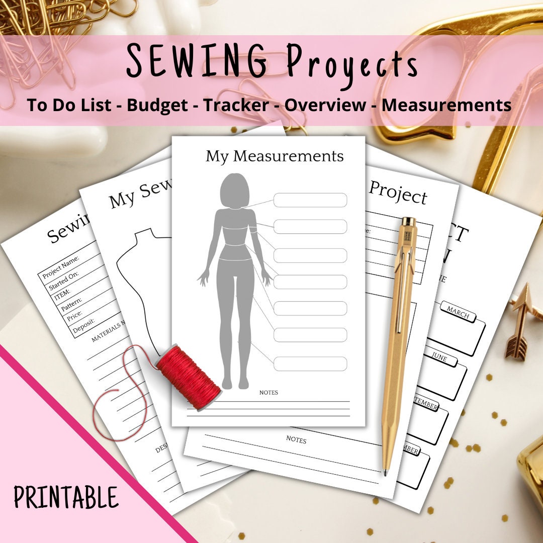 PRINTABLE Sewing Project Planner 51 Templates Printable Journal Agenda ...