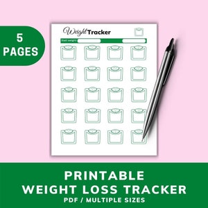 Printable Weight Loss Tracker Planner Journal Digital Weight - Etsy