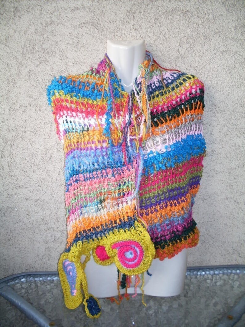 Original Pattern Freeform Crochet PDF Capelet Scarf Freestyle Easy ...