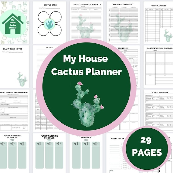 House Cactus Planner Cactus Journal Garden Diary Garden - Etsy