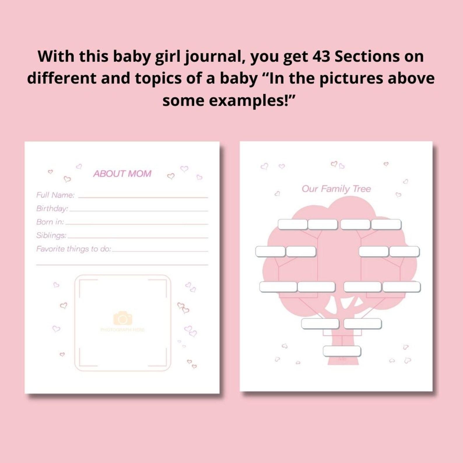 Baby Girl Memory Book, Printable Baby Book Pages, Baby Book First Year ...