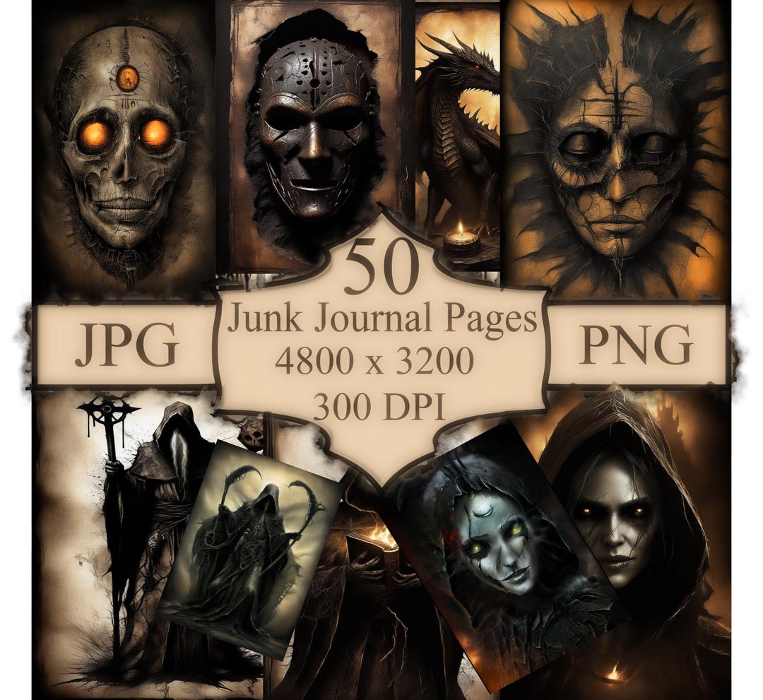 Horror Ephemera Pack for Junk Journal & Scrapbooking, Vintage Creepy ...