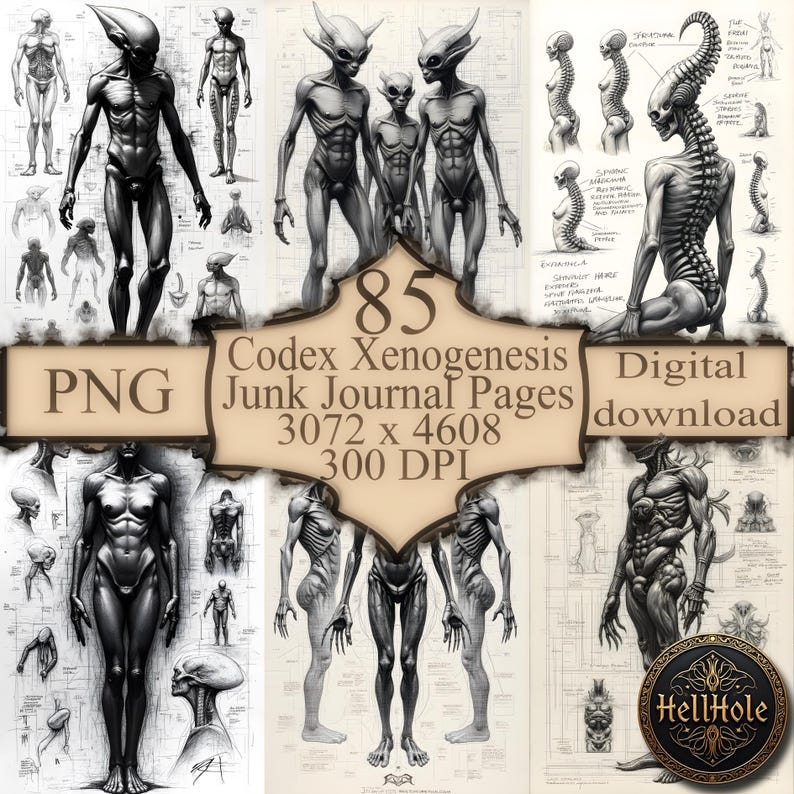 Alien Human Hybrid Sketch Collection. Digital Download. - Etsy UK