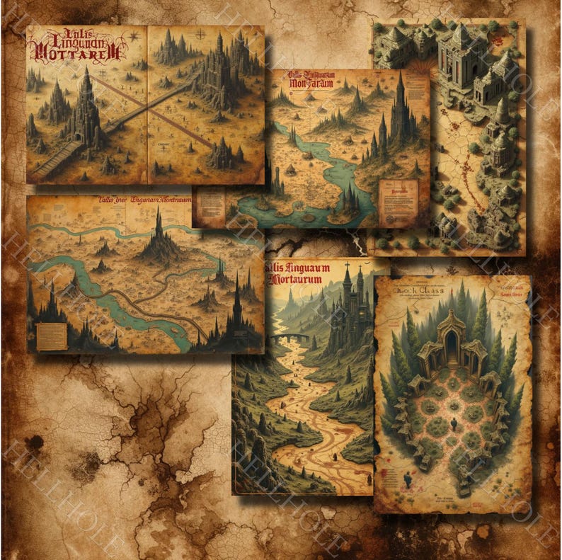 50 Fantasy Cartography Maps: Mysterious Realms, Desolate Lands (digital ...