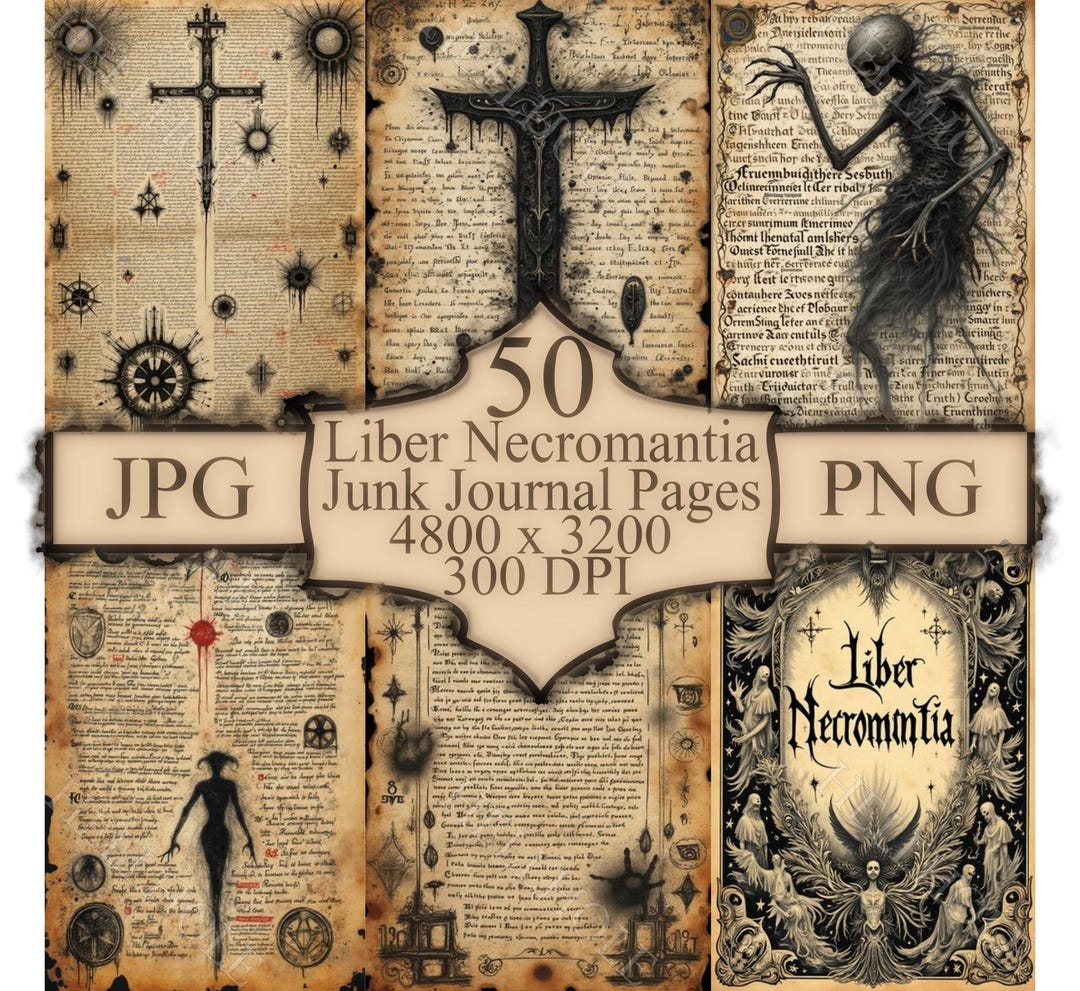 Occult Necromancer Pages: Witchcraft Symbols, Gothic Illustrations ...