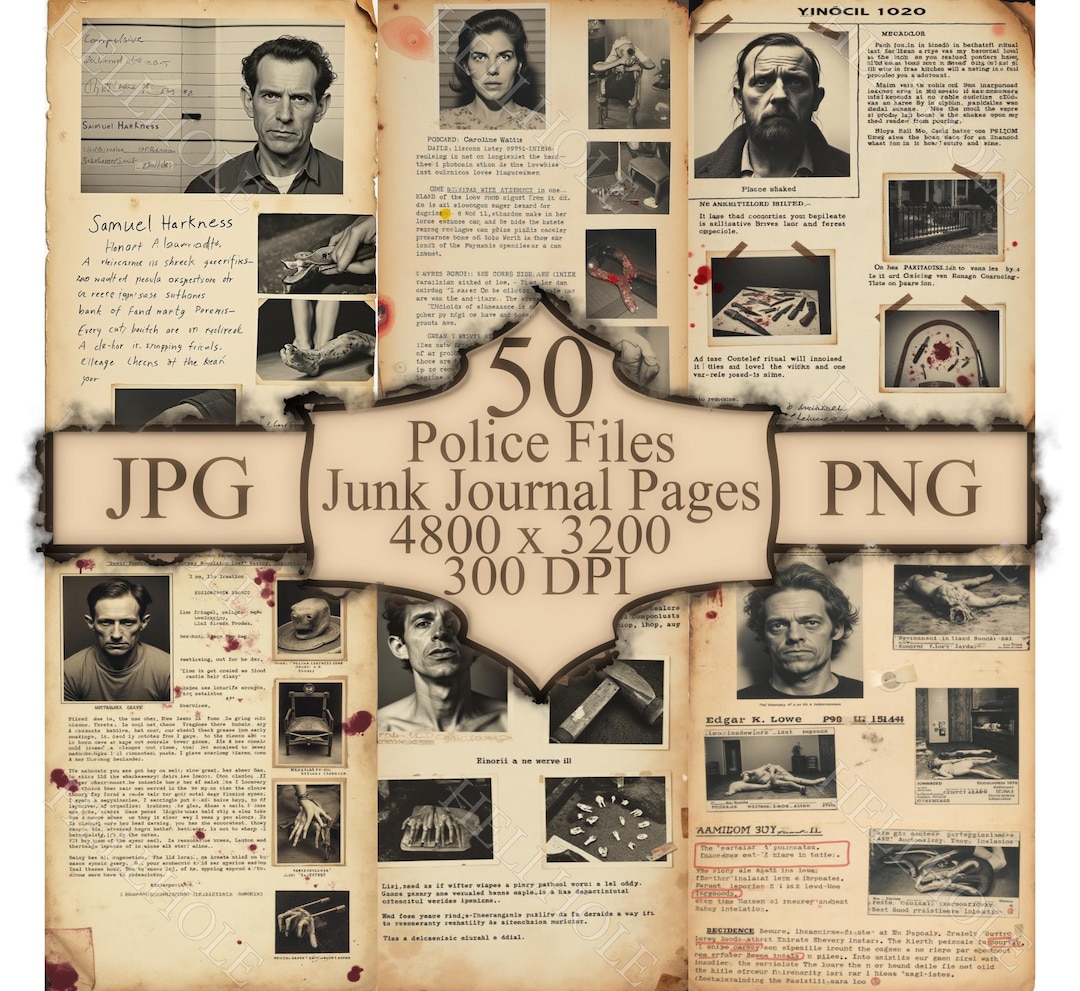 Vintage Police Case File Pack: 50 Crime Scene Reports (digital Download ...