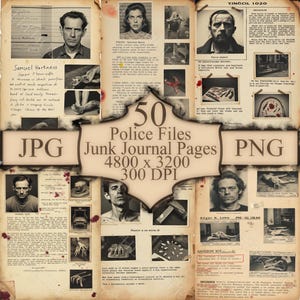 Vintage Police Case File Pack: 50 Crime Scene Reports (digital Download ...