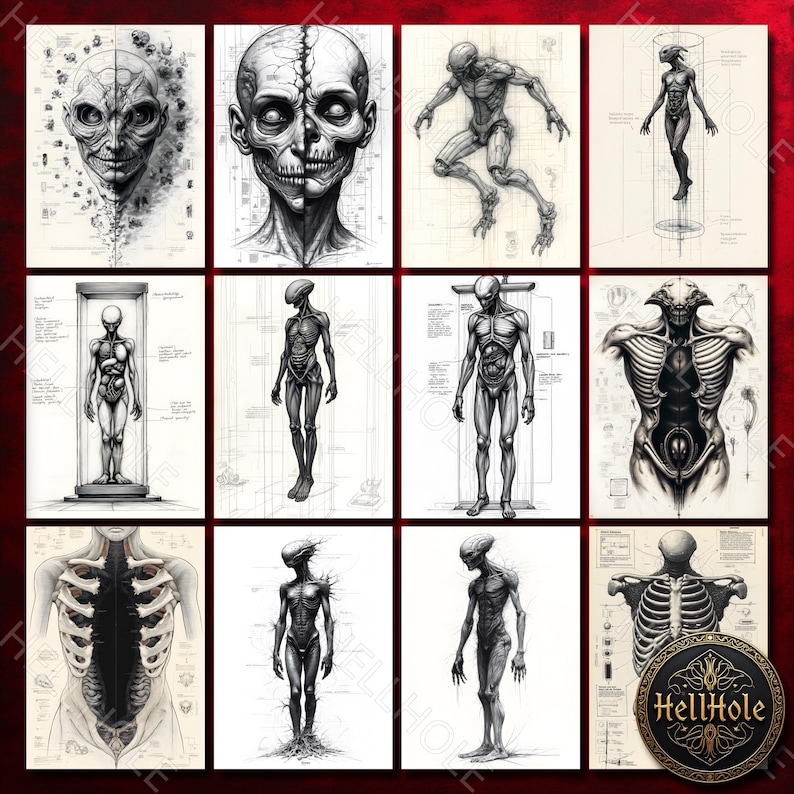Alien Human Hybrid Sketch Collection. Digital Download. - Etsy UK