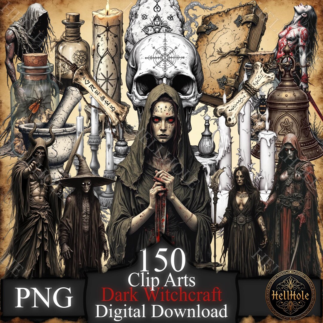 Dark Witchcraft, Evil Witches, Infernal Ritual Art. Digital Download - Etsy