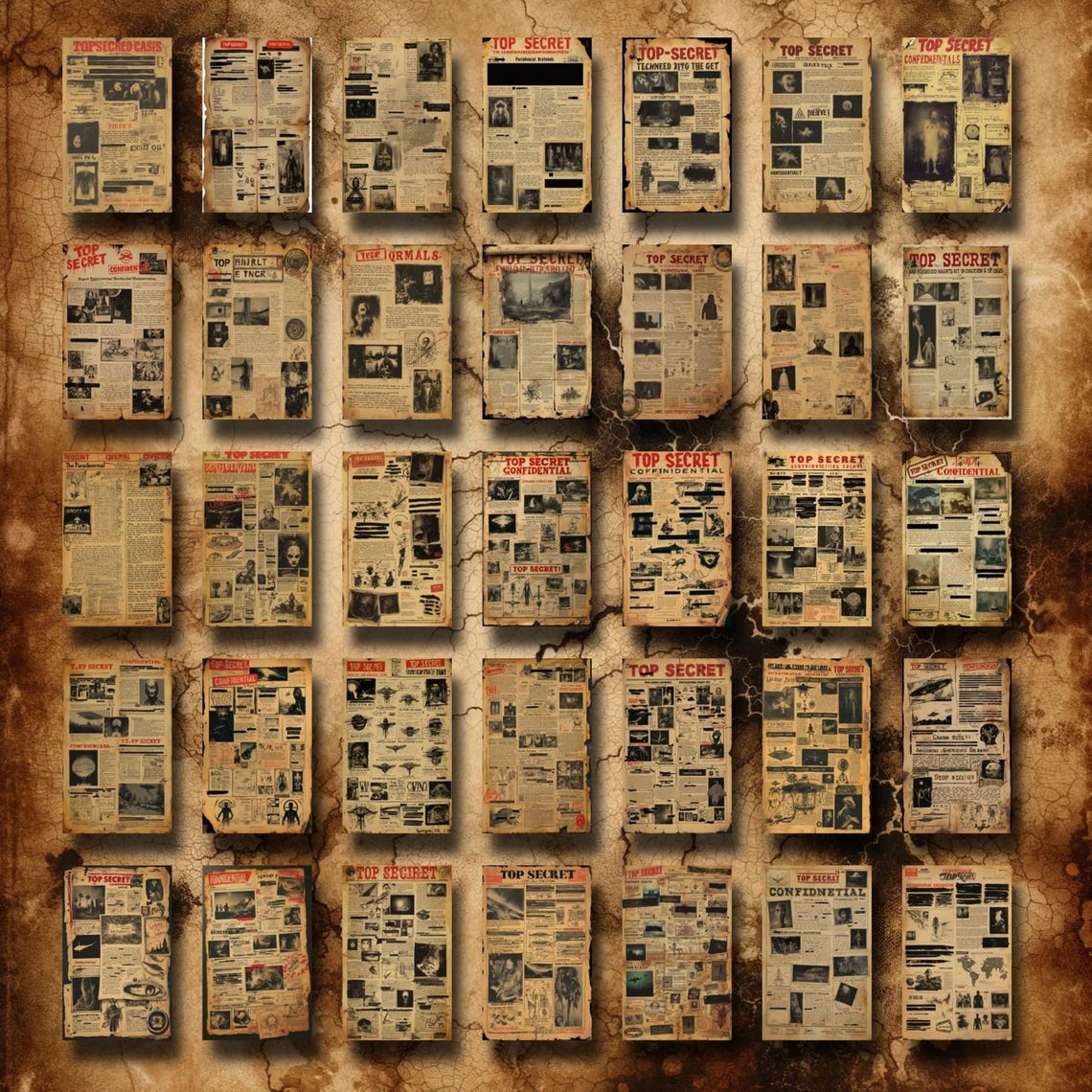 Top Secret Document Art Pack: 50 Classified Designs for Mystery Crafts ...