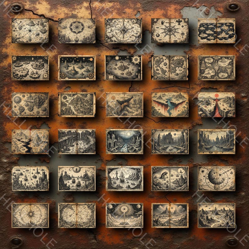 Fantasy Map Art Bundle 50 Antique Printable RPG Maps for Dnd ...