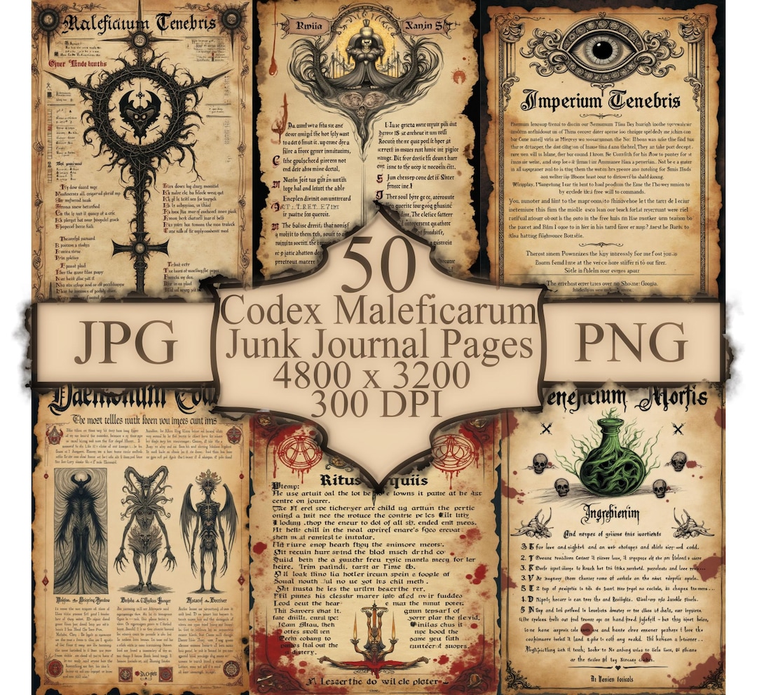 Witch Grimoire Pages (50), Spells, Curses, Demon Invocations, Occult ...