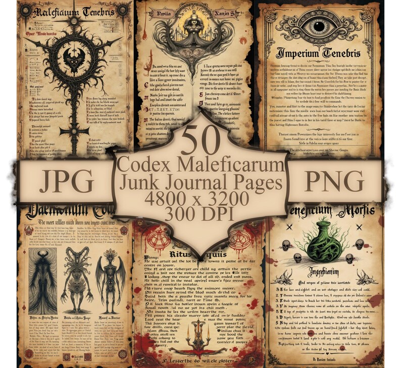 Witch Grimoire Pages (50), Spells, Curses, Demon Invocations, Occult ...