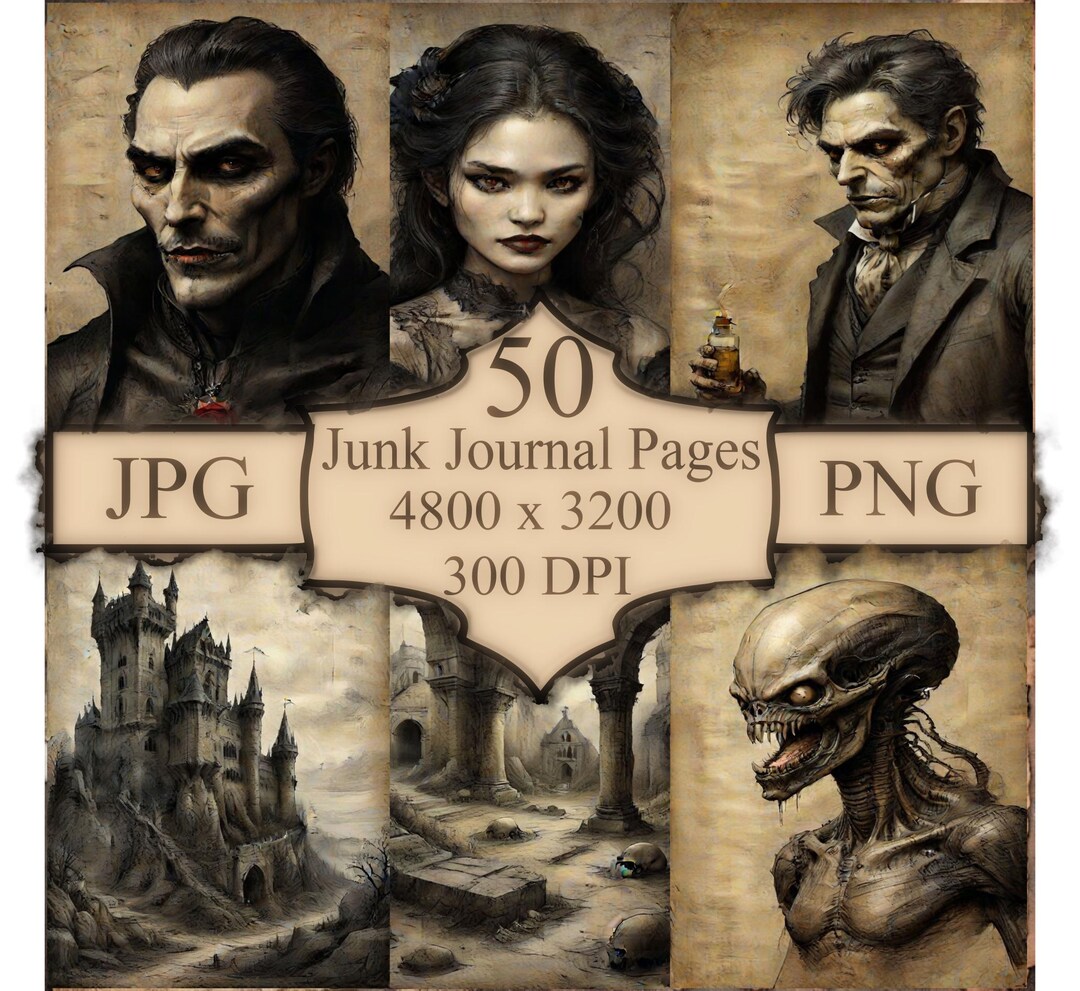 Gothic Pencil Sketch Art Pack - 50 Charcoal Style Illustrations for ...