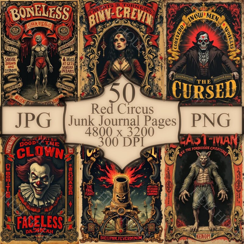 Creepy Circus Art - Etsy