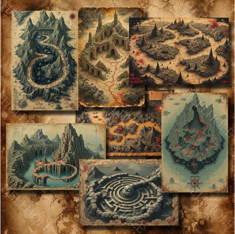 50 Fantasy Cartography Maps: Mysterious Realms, Desolate Lands (digital ...
