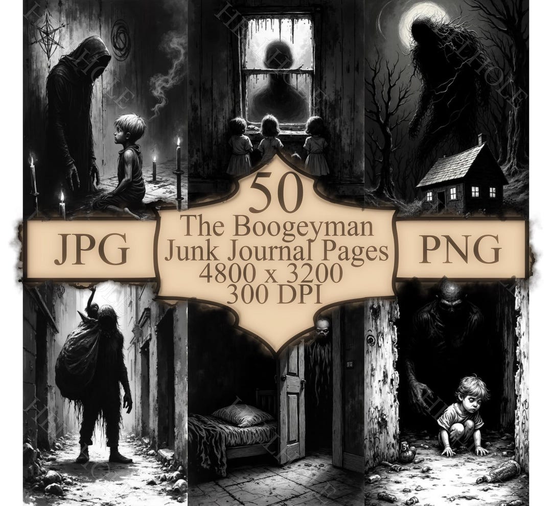 Gothic Horror Boogeyman Art: Printable Macabre Ephemera (digital ...