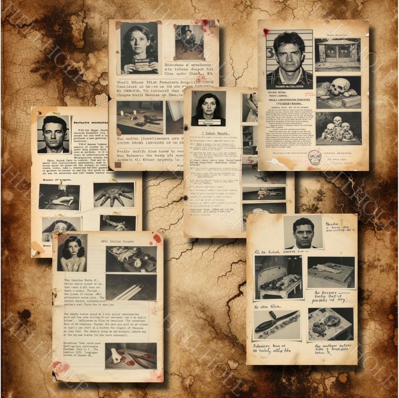 Vintage Police Case File Pack: 50 Crime Scene Reports (digital Download ...